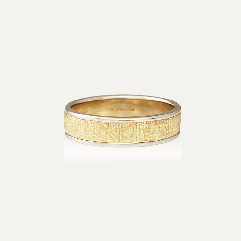 Two-Tone Coarse Linen Suit Wedding Band for Jerry